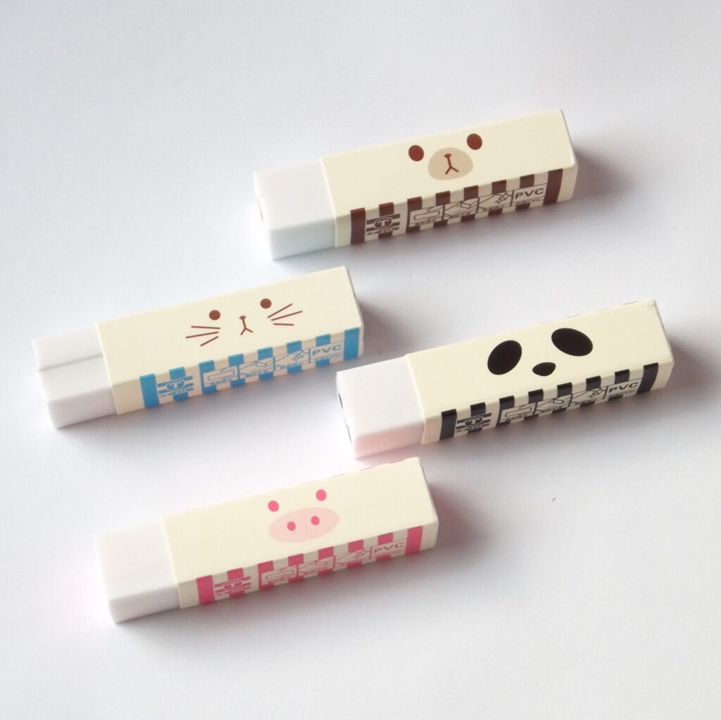 Animal Face Erasers - Kawaii Stationery UK