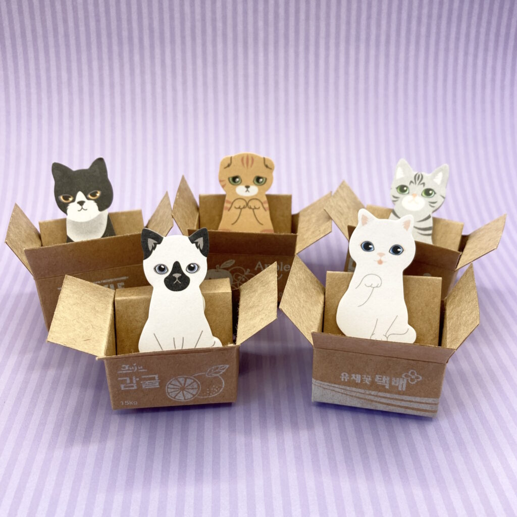 Cats in boxes - Kawaii Stationery UK